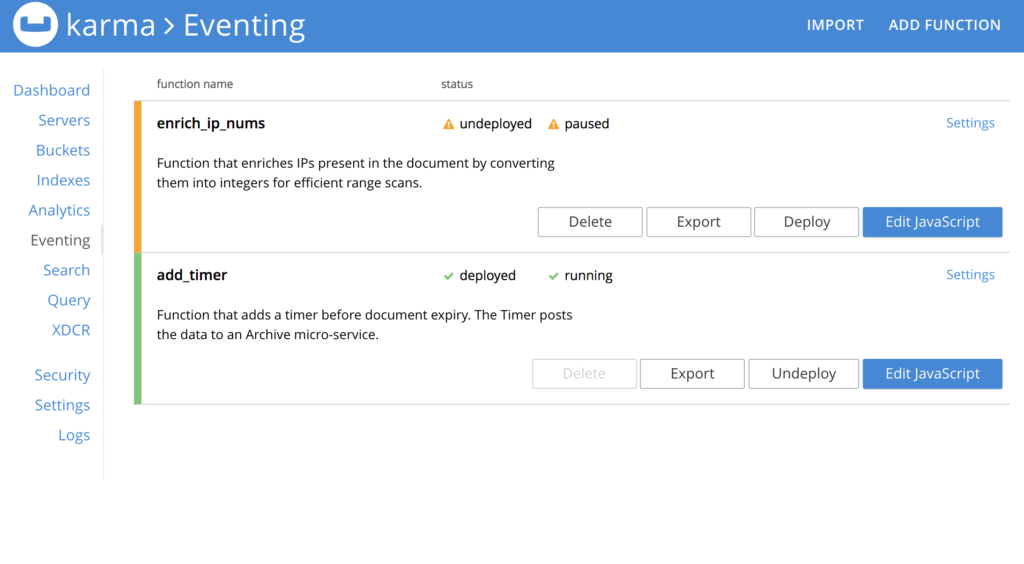 Couchbase Eventing Service for World Class Diagnosability