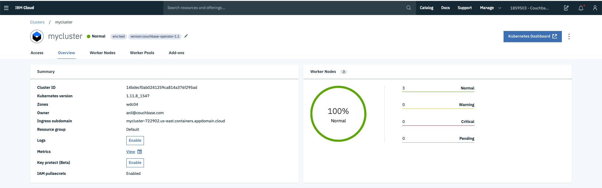 Couchbase Autonomous Operator & IBM Cloud Kubernetes Service