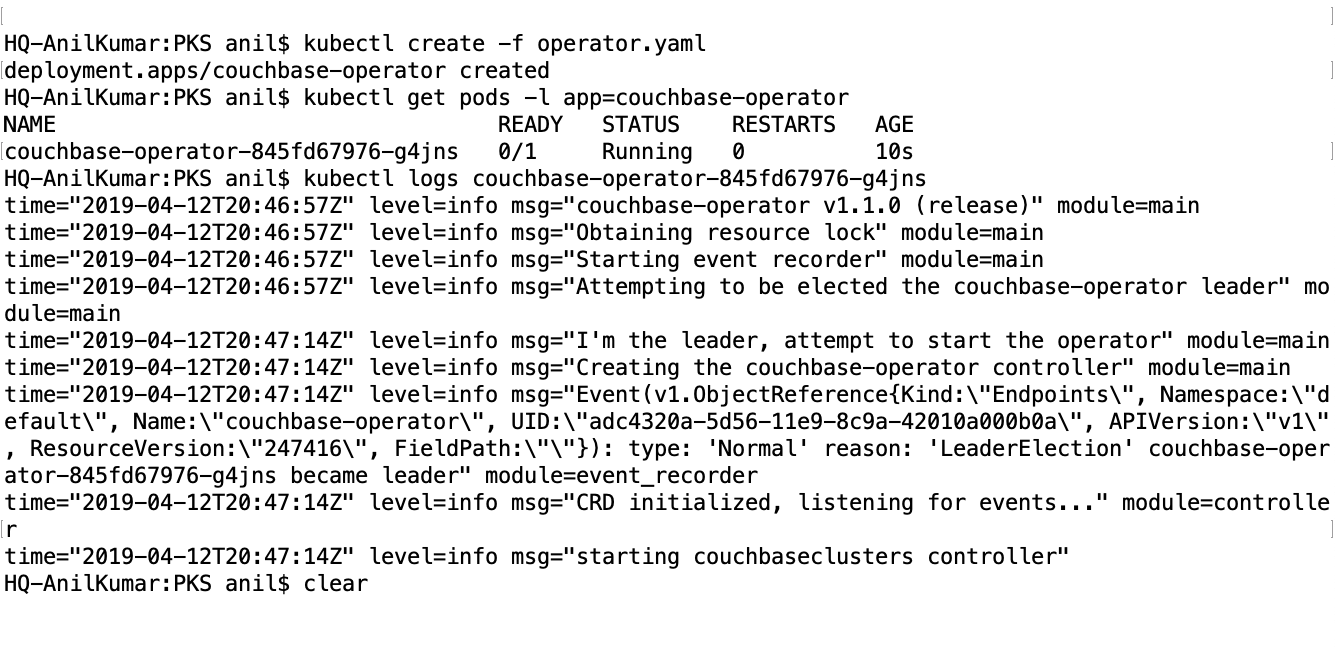 Using Couchbase Autonomous Operator on Enterprise PKS