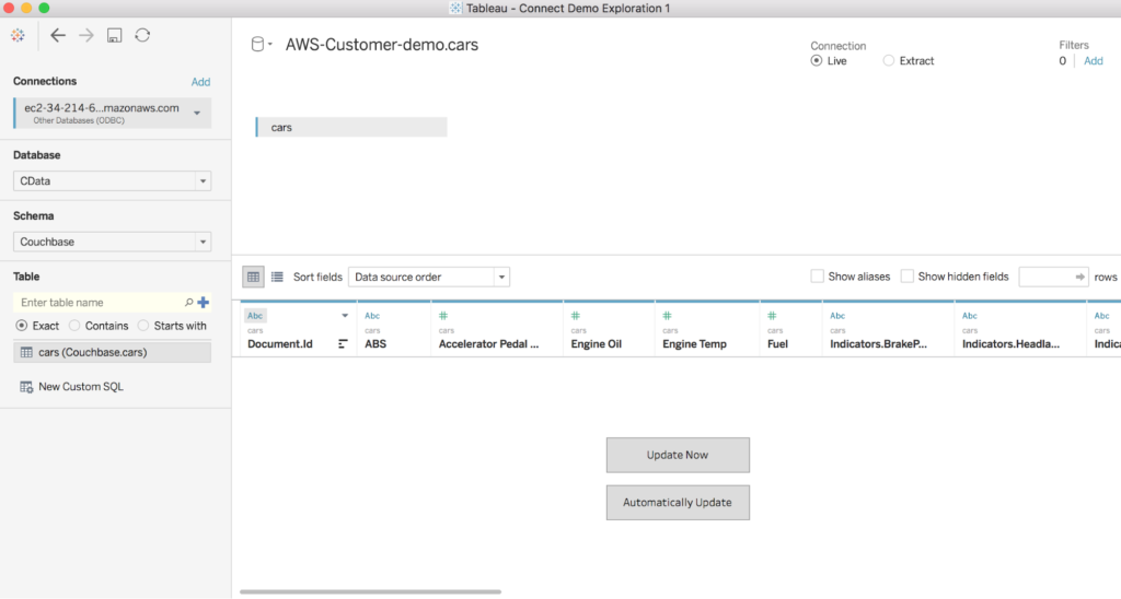 Build Real-time Dashboards - Couchbase Analytics & Tableau