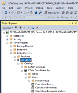 Extend Couchbase Analytics with SQL Server using CData
