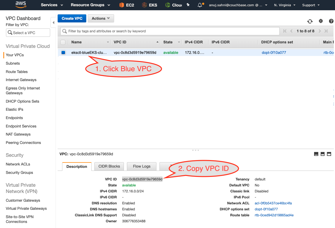 Inter-Kubernetes Network Configuration via VPC Peering