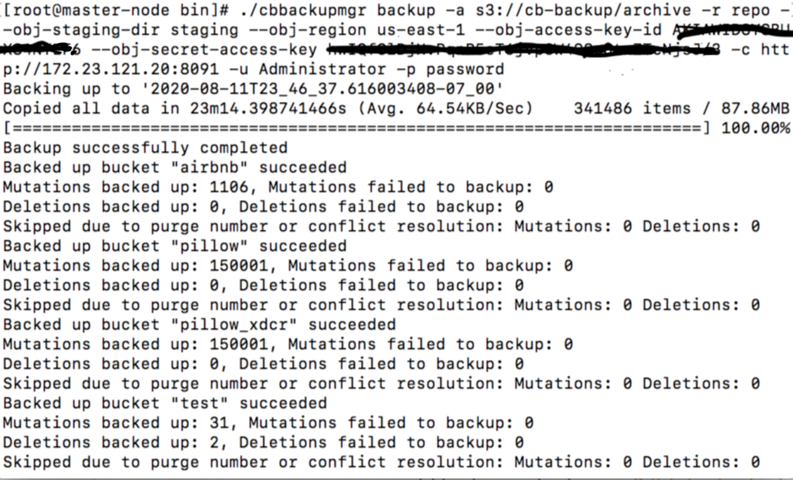 Cloud Storage Backups with Couchbase [AWS S3 Object Stores]