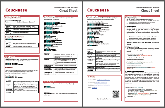 Need a cheat sheet? The Java SDK cheat sheet for Couchbase Server 1.8.1 has arrived ! - The ...