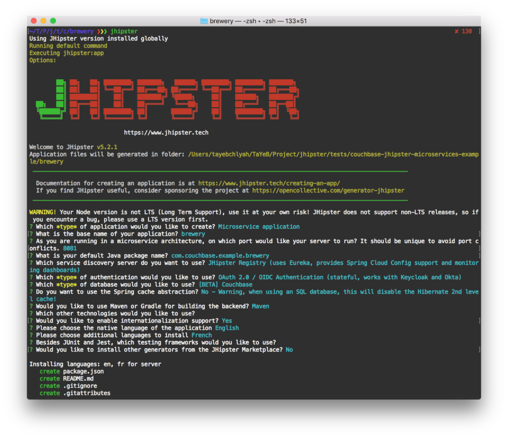 Java microservice architecture with JHipster & Couchbase