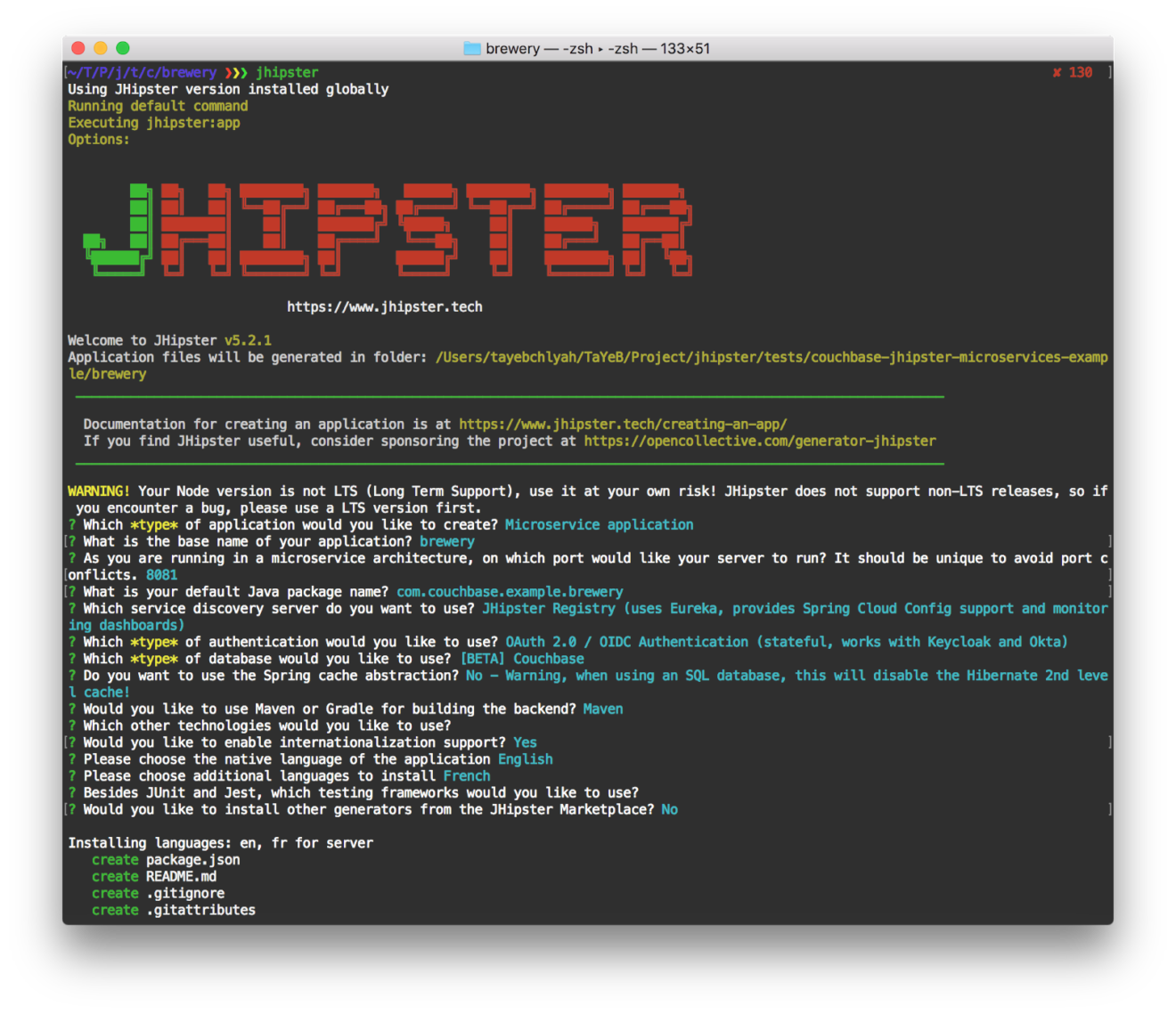 Java microservice architecture with JHipster & Couchbase