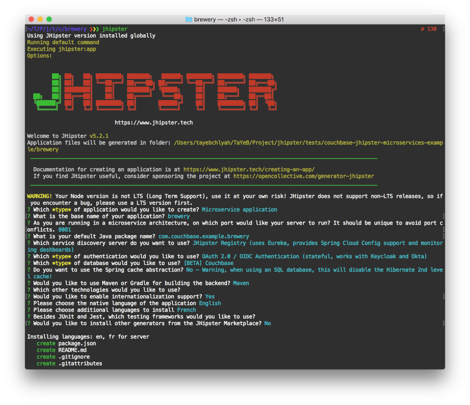 Java microservice architecture with JHipster & Couchbase
