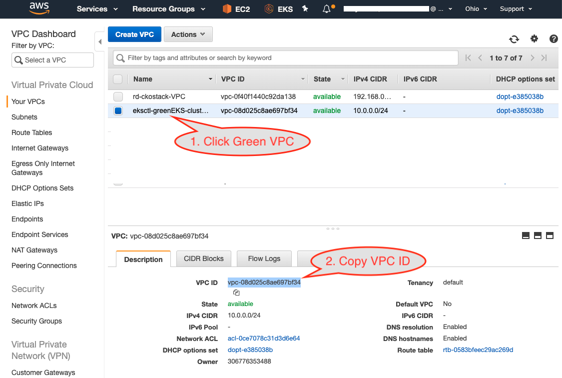 Inter-Kubernetes Network Configuration via VPC Peering