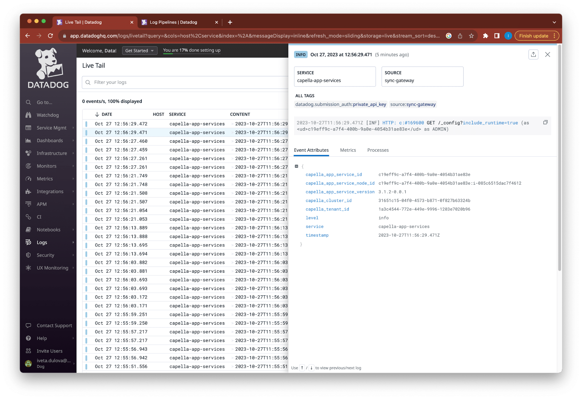 Capella App Services: Real-time Log Streaming to Datadog - The ...