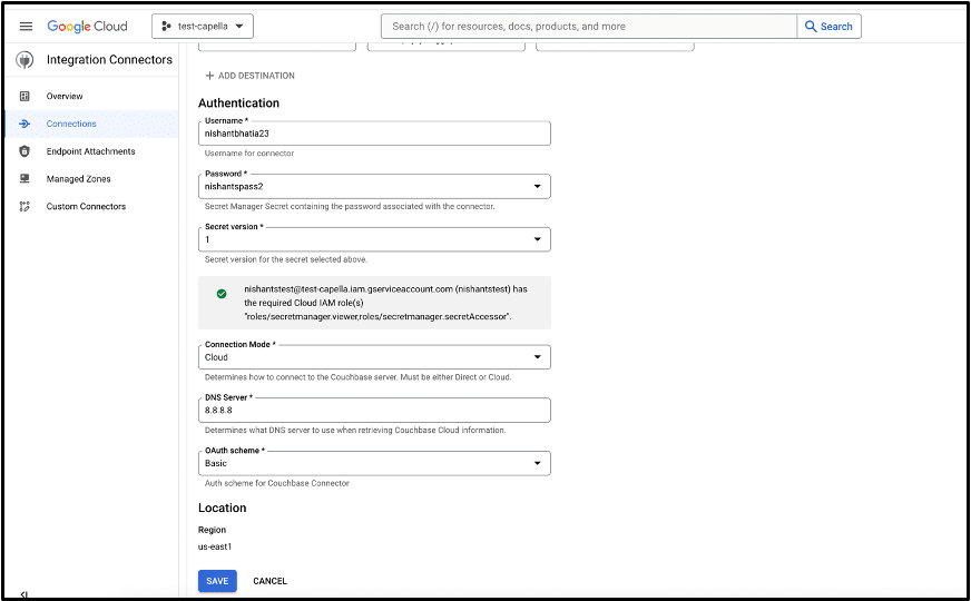 Integrating Couchbase Capella With Google Cloud Services Using Application Integration