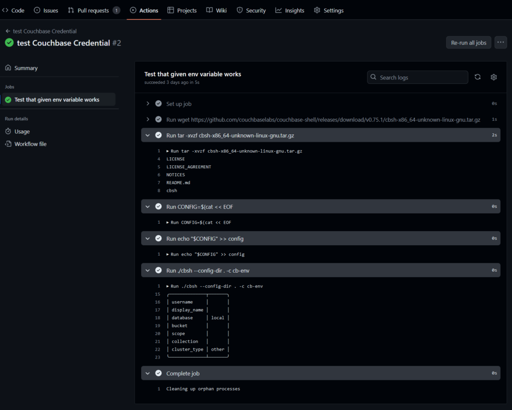 Testing Couchbase With Github Actions And Cbsh The Couchbase Blog